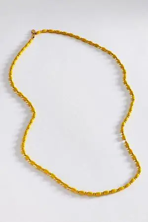 Clare V. Enamel Beaded Necklace - Yellow