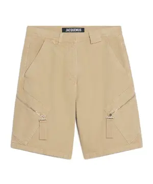 Jacquemus Zipped Cargo Shorts - Nude