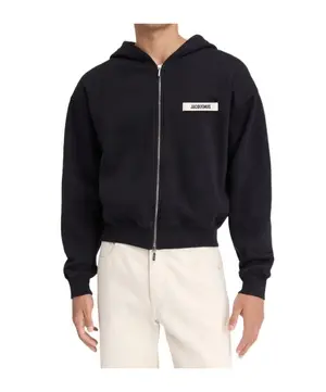 Jacquemus Logo Patch Zip-up Hoodie