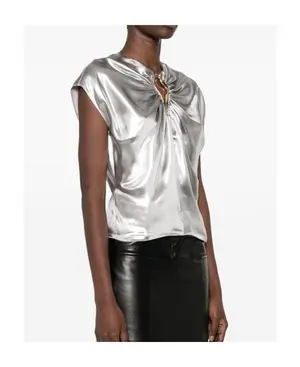 LANVIN Gathered Detail Embellished Top