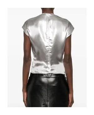 LANVIN Gathered Detail Embellished Top