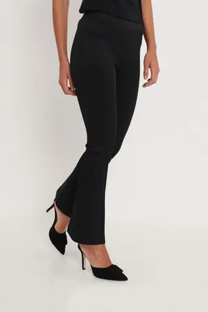 Helmut Lang Cropped Flared Ribbed Leggings