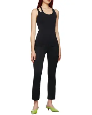 Helmut Lang Cropped Flared Ribbed Leggings