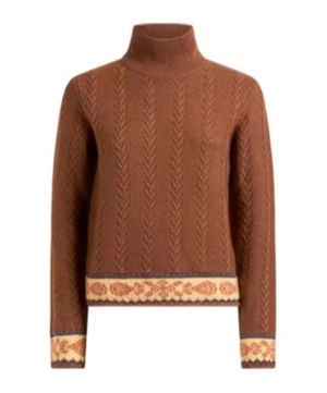 Etro Cable-knit Patterned Sweater - Brown