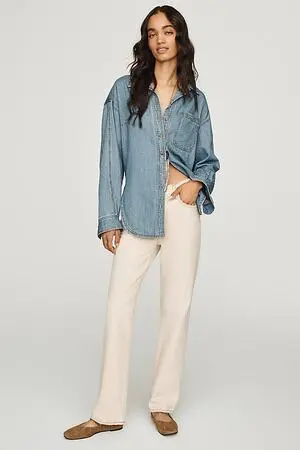 Anthropologie Agolde Lana Mid-rise Slim Straight-leg Jeans - Arena