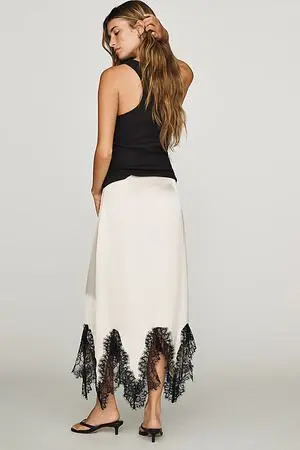 RMN Lucia Sat Midi Skirt - Ivory