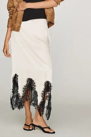 RMN Lucia Sat Midi Skirt - Ivory