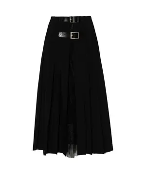 Ermanno Scervino Pleated Midi Skirt - Black