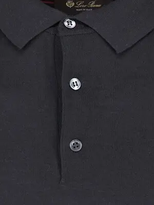 Loro Piana Long Sleeve Polo Shirt - Black