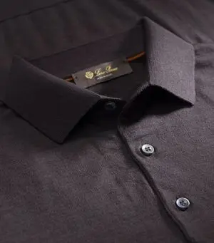 Loro Piana Long Sleeve Polo Shirt - Black