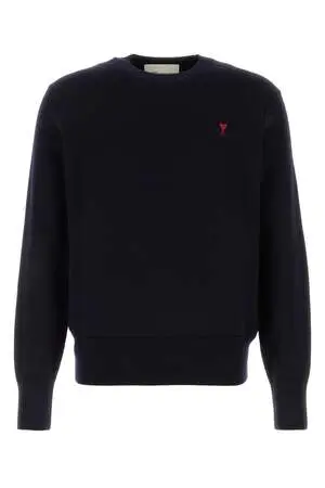 AMI Paris Navy Wool Sweater - Blue
