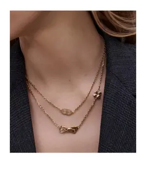 Dior Cd Bow Necklace