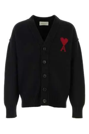AMI Paris Wool Cardigan - Black