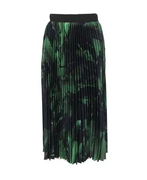 Off-White Graphic Printed Pleated Skirt - Black
