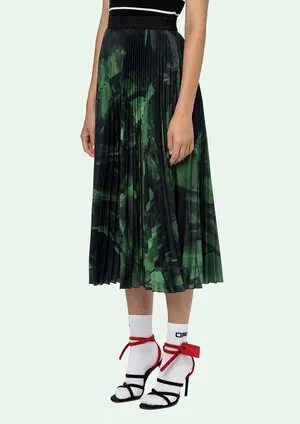 Off-White Graphic Printed Pleated Skirt