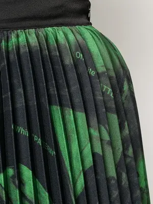 Off-White Pleated Graphic Print Skirt - No