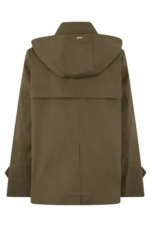 Herno Hooded Short Trench Coat - Brown