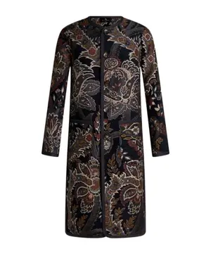 Etro Reversible Chenille Jacquard Coat - Black