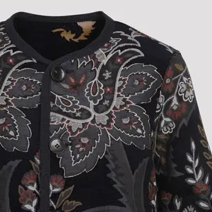 Etro Reversible Chenille Jacquard Coat - Black