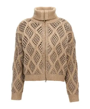 Brunello Cucinelli Knit Zip-up Sweater - Brown