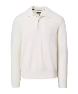 Rag & Bone Declan Cashmere Polo Sweater - Ivory