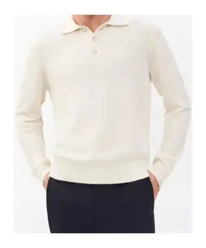 Rag & Bone Declan Cashmere Polo Sweater - Ivory