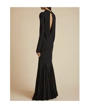 Khaite Long-sleeved Asymmetrical Dress With Scarf Neckline