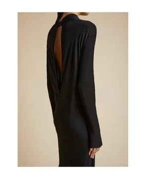 Khaite Long-sleeved Asymmetrical Dress With Scarf Neckline