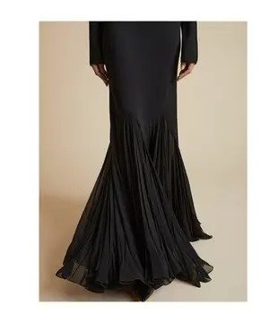 Khaite Long-sleeved Asymmetrical Dress With Scarf Neckline