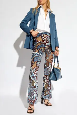 Etro Tulle Jacquard Velvet Trousers