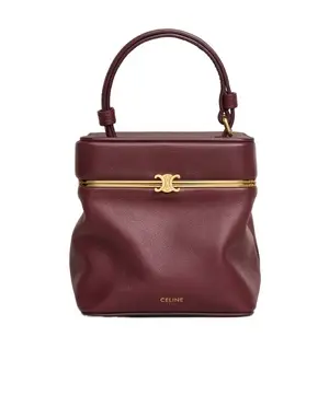 Celine Cube Vanity Case In Calfskin - Syrah