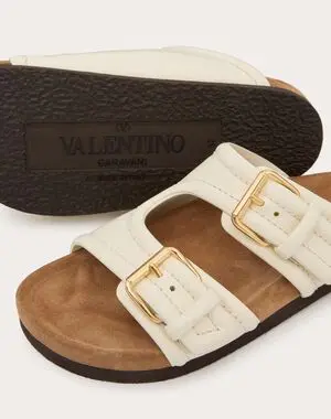 Valentino Garavani Logo Plaque Double-strap Slip-on Slides