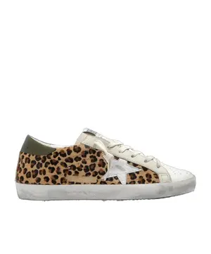 GOLDEN GOOSE Leopard Print Lace Up Sneakers