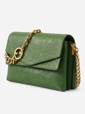 Gucci Large Shoulder Bag With Chain - Green
