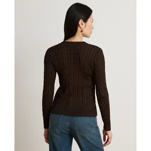 Ralph Lauren Cable-knit Cotton-blend Cardigan - Circuit Brown