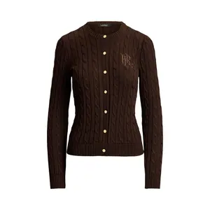 Ralph Lauren Cable-knit Cotton-blend Cardigan - Circuit Brown