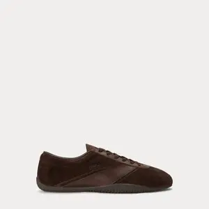 Ralph Lauren Rl Racer Vector Suede Sneaker - Dark Chocolate