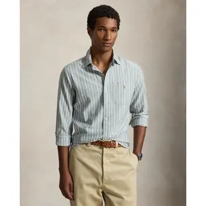 Ralph Lauren Classic Fit Striped Oxford Shirt - Green Red Multi
