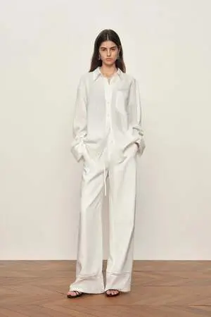 Fabrique Eve Openwork Relaxed Cotton Shirt - White