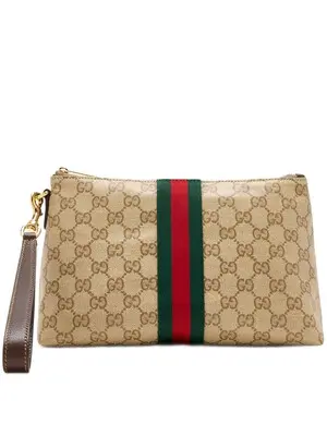 Gucci Gg Small Web Pouch - Brown