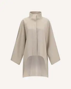 Alaïa Asymmetric Double Face Cashmere Coat - Beige