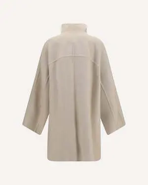 Alaïa Asymmetric Double Face Cashmere Coat - Beige
