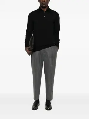 LARDINI Long-sleeved Wool Polo