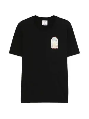 Casablanca Tennis Landscape T-shirt With Graphic Print - Black