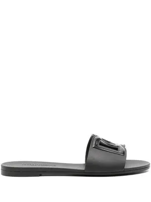 Dolce & Gabbana Slide Sandals With Cut-out Detail - Black