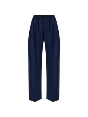 Kenzo Wool Trousers With Logo - Blue