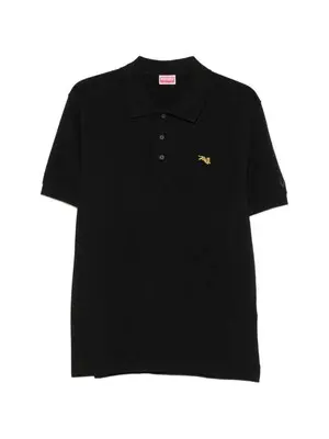 Kenzo Tiger-patch Polo Shirt - Black
