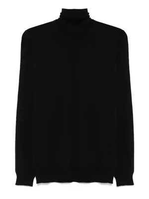 LARDINI Wool Turtleneck Sweater - Black