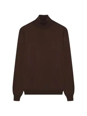 LARDINI Wool Turtleneck Sweater - Brown