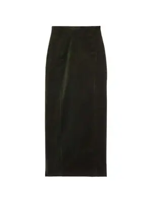 JIL SANDER High-waisted Velvet Maxi Skirt - Grey